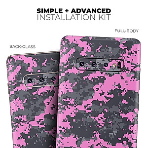DesignSkinz Pink V3 and Gray Digital Camouflage Protective Vinyl Decal Wrap Skin Cover Compatible with The Samsung Galaxy S20 (Screen Trim & Back Glass Skin)