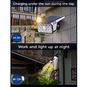 SIDSYS Solar Spot Lights Outdoor, Motion Sensing Solar Outdoor Lights, IP65 Waterproof Spotlights with High Condensing Lens, Outdoor Solar Lights for Yard Garden Pathway Patio 2 Pack