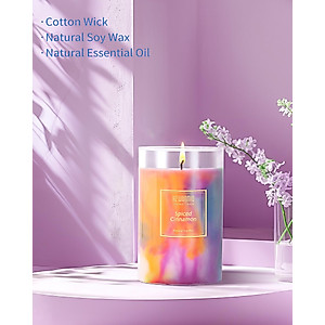 HZ-WONMIO Scented Candles | Spiced Cinnamon Candle|Hand-Poured Soy Wax Candles |60-Hour Burn Time |Retro Charm Aromatherapy Candle |Tie-Dye Effect| Holiday Candle Gifts for Women|8oz