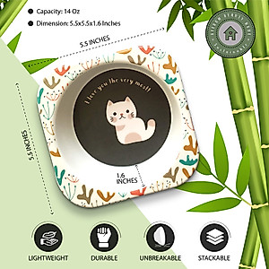 BeeBon Beauty Home Bamboo Bowls for Kids, Super Cute - Easy to Clean - Eco Friendly Kids Bowls, Non Toxic - BPA Free - Dishwasher Safe Bamboo Bowl, Perfect Size Toddler Bowls, 14 Oz, 4 Pack