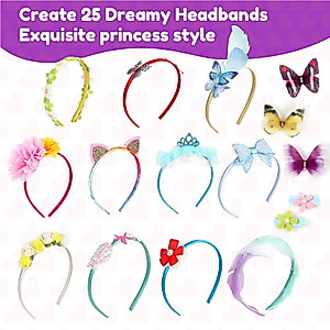 Karsspor 100 PCS Headband Making Kit for Girls, Make Your Own 20 Headbands + 5 Hairpins, Value Headband Kit for Girls, DIY Girls Hair Accessories, Arts and Crafts Gift for Ages 6+