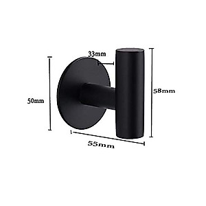 dong+ Towel Hooks Bathroom Coat Hook Robe Hook Stainless Steel Heavy Duty Door Hanger Towel Robe Clothes Cabinet Closet Sponges Wall Hook for Bathroom Bedroom Kitchen Hotel Pool Matte Black