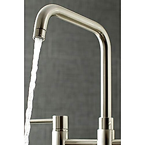 Kingston Brass KS8288DLBS Concord Bridge Kitchen Faucet, Brushed Nickel, 14 x 8.38 x 12.19