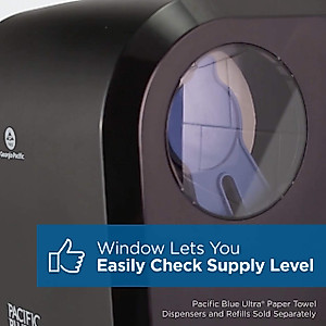 Georgia-Pacific Blue Ultra 8" High-Capacity Mechanical Touchless Paper Towel Dispenser by PRO , Black, 59589, 12.9" W x 9" D x 16" H, 1 Dispenser
