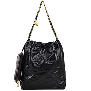 Quilted Handbags for Women Designer Tote Bag Leather Shoulder Purses Black Luxury Hobo Bags Girls Ladies