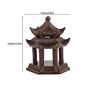 POPETPOP Aquarium Decoration Ceramic Fairy Garden Figurines Mini Pagoda Statue Fish Hideout Shelter Cave for Fish Tank Ornament Micro Landscape Decor