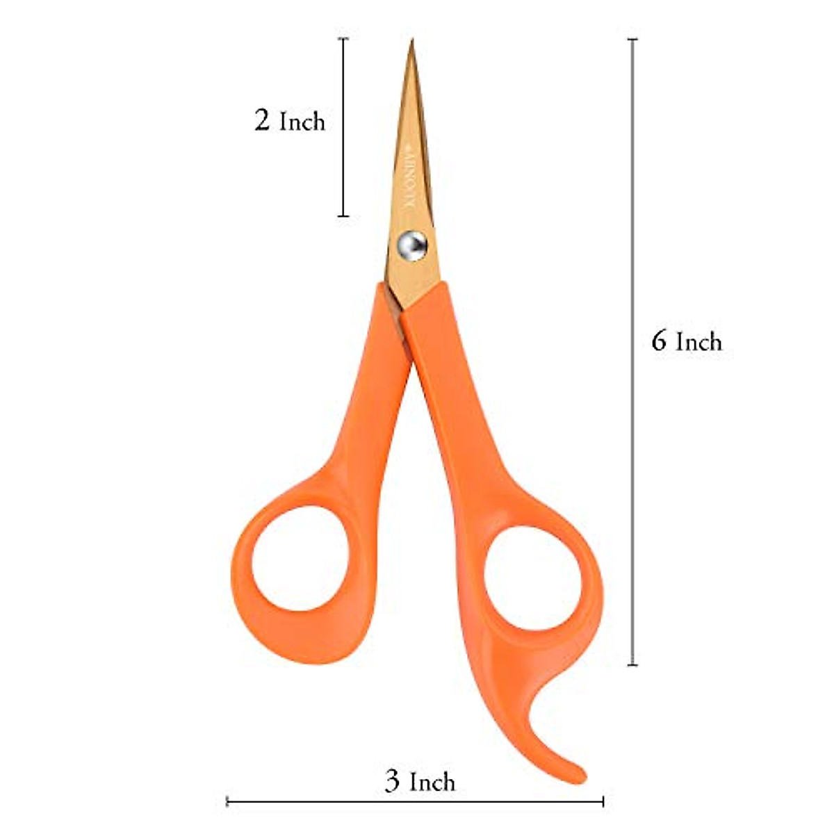 KUONIIY Micro-Tip Scissors, Pointed Sharp Titanium Blades, 4-Pack(6 Inch)