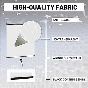 RAUBAY Retractable Pull Down White Screen Backdrop - 78.7"x 86.6" Collapsible Wall-Mount Background for Professional Video Production, Photography, TikTok and Video Conferencing