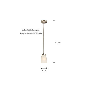Hampton Bay 1-Light Brushed Nickel Mini Pendant