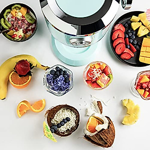 Nostalgia Snow Cone Shaved Ice Machine - Retro Table-Top Slushie Machine - Includes 2 Molds - Aqua