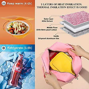 YOOLIFE Birthday Gifts for Women Her Girls - Birthday Bridesmaid Gifts Idea for Teen Girls Teenage | Initial Cute Pink Lunch Bag Insulated Lunch Cooler Bag School Lunch Box for Her Mom Friend Work J