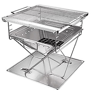 RMENST Charcoal Grill Portable Folding BBQ Grill Barbecue Desk Outdoor Stainless Steel BBQ for Picnic Garden Terrace Camping Travel