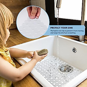 Kitchen Sink Protector Mat - 2Pack Adjustable Sink Protectors for Kitchen Stainless Steel Sink - Fast Draining Sink Mats for Bottom Of Kitchen Sink - Dishes And Glassware - Easy to Clean & Diy Cut