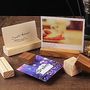 Wooden Place Card Holder, Retro Note Holder Elegant Photo Display Stand, Durable Table Number Rack Picture Holder Wedding Party Supplies(M-Dark)