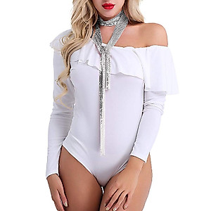 Croozy Women Glitter Sparkle Metal Sequins Neck Tie Scarf Party Evening Long Thin Skinny Tie Shawls Neckerchief