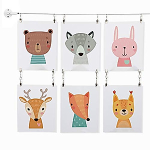 You Have Space TOTART Picture Hanging Kit and Curtain Rod with 18 Clips for Kids Crafts, Artwork, Tapestry, Stainless Steel, White