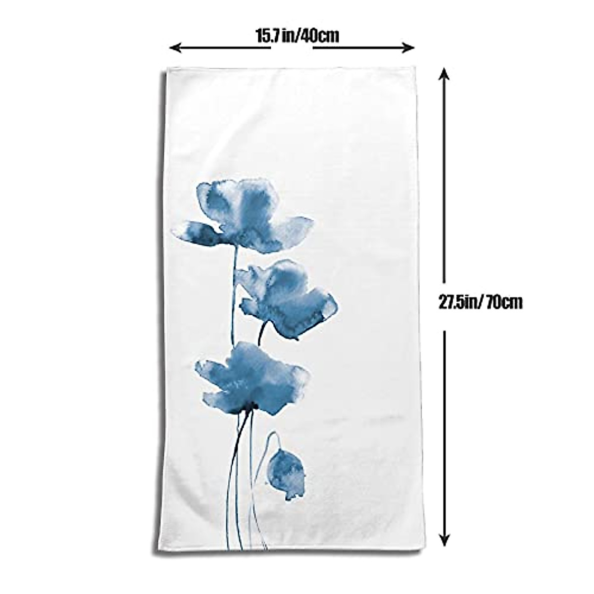 Ideolocator Chic Boho Exotic Flowers Hand Towels for Bathroom Soft Large Decorative Hand Towels Multipurpose for Bathroom, Hotel, Gym and Spa (27.5x15.7in, White)