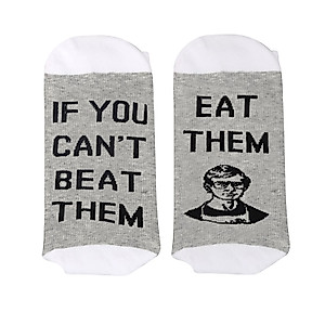 TOBGBE Novelty Serial Killer Socks Jeffrey Dahmer Gifts True Crime Fans Socks True Crime Podcast Gifts (Eat Them Socks)