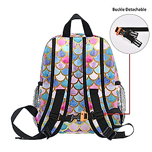 MNSRUU Kids' Backpack Rainbow Mermaid Scales Toddler Backpack Preschool Nursery Backpack for Boys Girls