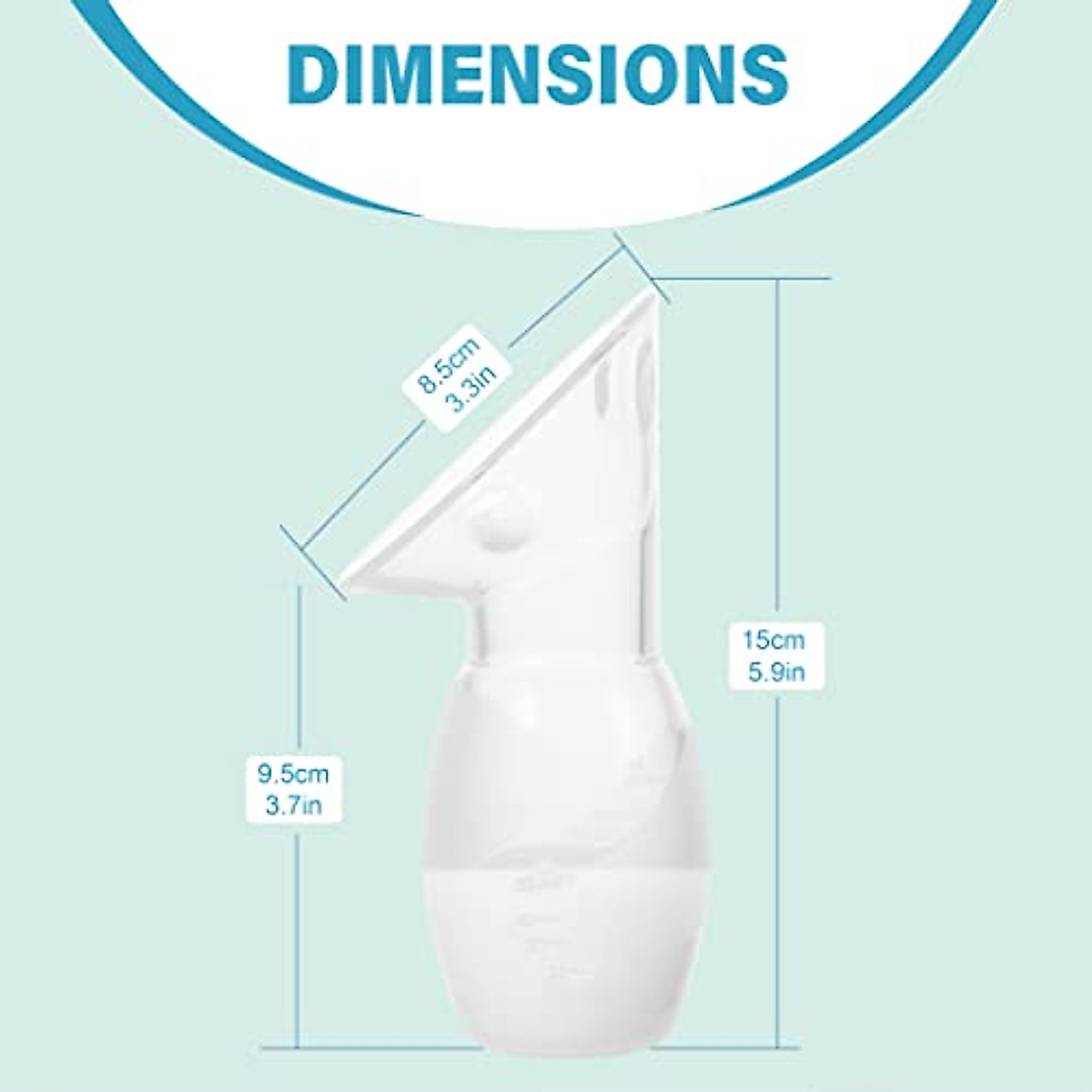 Amplim Gen-2 Silicone Breast Milk Collector | 1-Pack Food Grade Travel Manual Breast Pump with Breastfeeding Milk Saver Stopper | FSA HSA Eligible, BPA PVC Lead and Phthalate Free | 4oz/100ml Blue