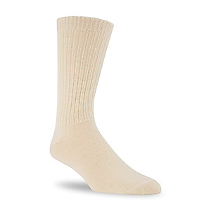 J.B. Field’s 96% Merino Wool Breathable Wrinkle Resistant Non-binding Casual Sock, 3 Pack (Medium (5-9 Shoe), Natural)
