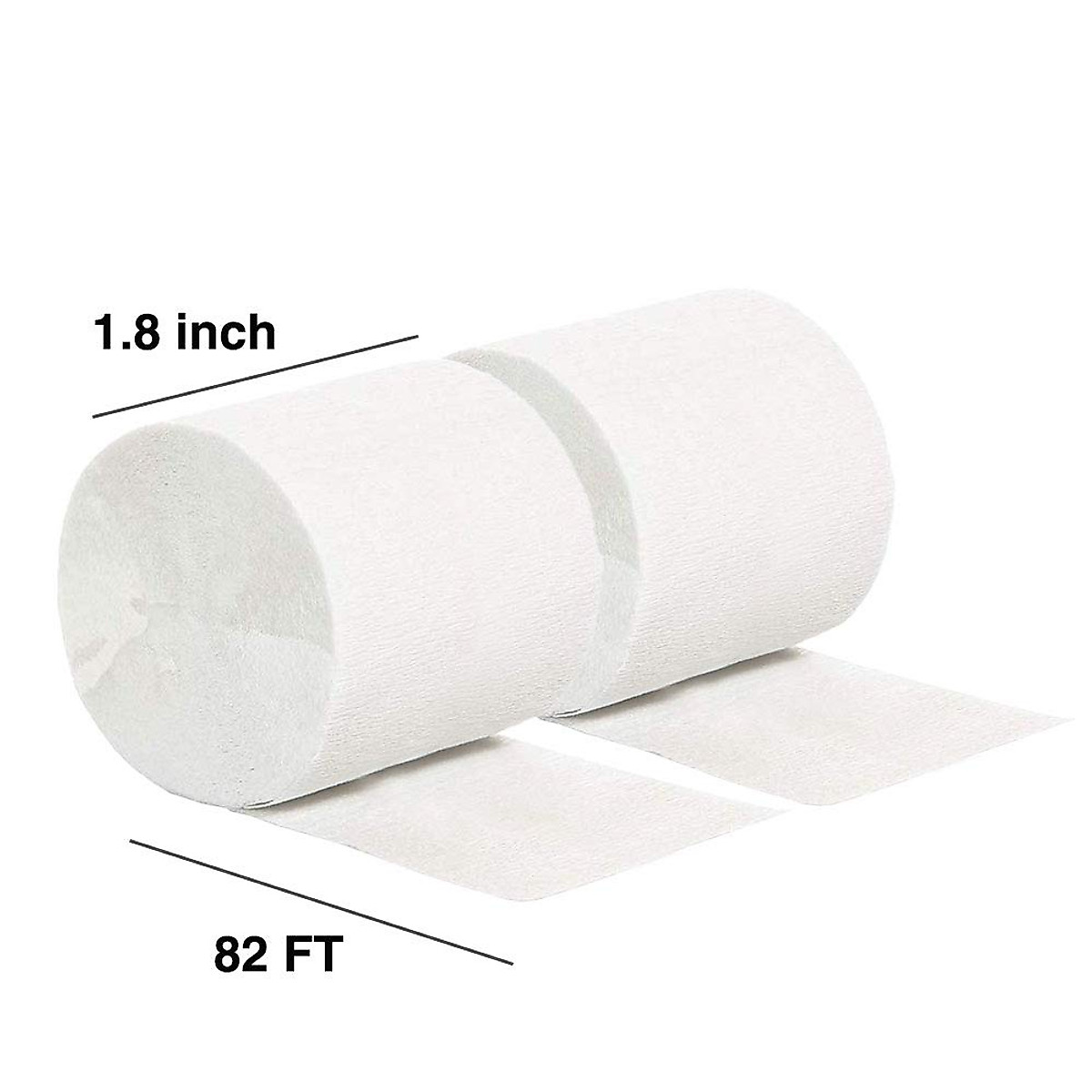 YESON White Crepe Paper Streamers Party Streamer Decorations,6 Rolls,1.77 in X 82 ft