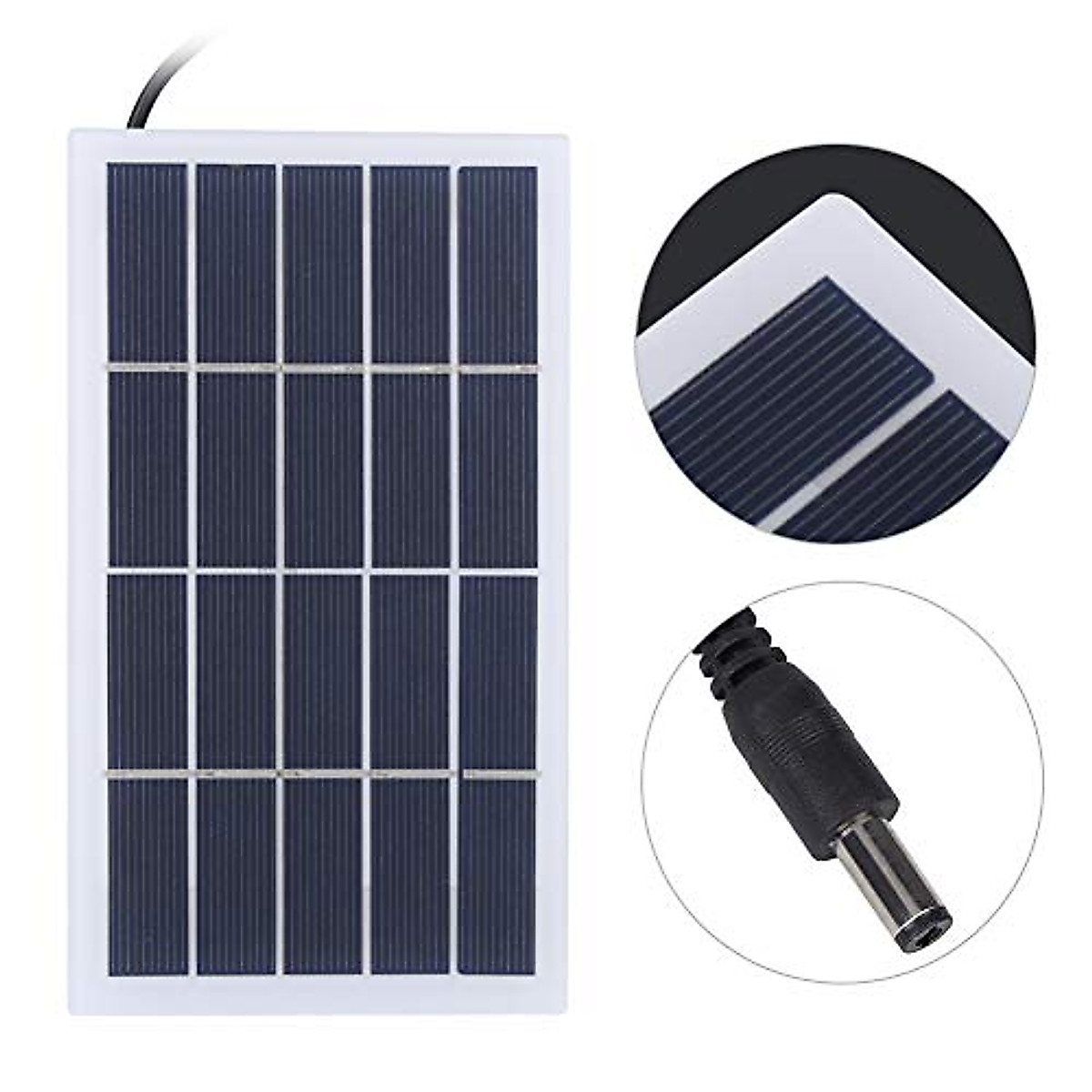 Vbest life Polysilicon Solar Power,2W 5V Solar Panel Battery Panel with DC Interface Charging for 3.7V Battery Outdoor Garden Lamp