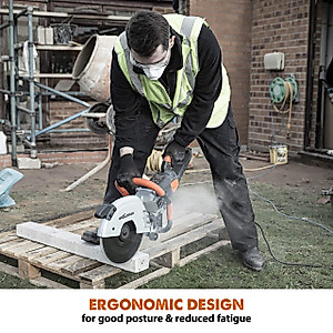 Evolution Power Tools R300DCT 12 inch Concrete Saw (Aka Circular Saw, Angle Grinder, Chop / Cut Off Saw, Demo Saw, Disc / Power Cutter) Electric Motor, No Gas - 4-1/2" Cut - Incl Diamond Masonry Blade