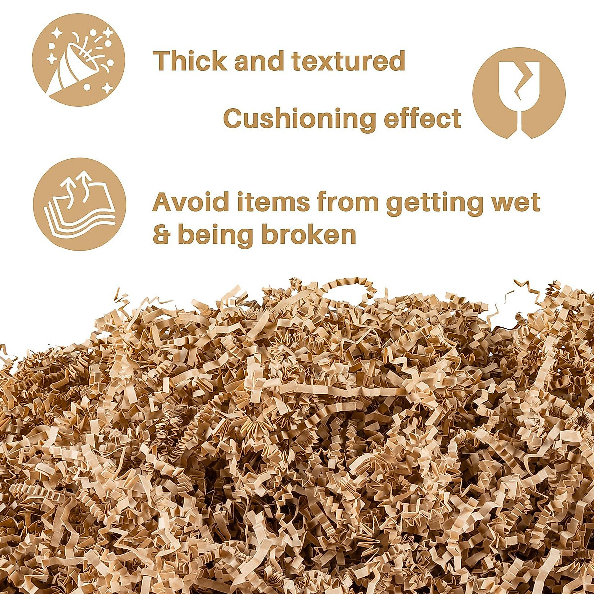 Sukh Paper Shred Filler 5OZ - Crinkle Cut Paper Shred Filler Shredded Tissue Gift Basket Filler Raffia Grass Paper Holiday Paper Stuffing Crinkle Paper for Gift Box Packing Bag Filler Confetti