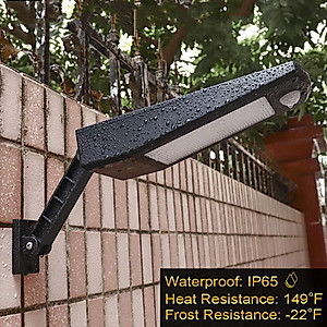 Outdoor Solar LED Wall Light IP65 Waterproof Area Security Night Lighting Wireless Dusk to Dawn Motion Sensor Lamp Remote Controlled 4 Working Modes for Garden, Fence, Patio, Yard, 900LM 6000K