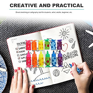 NUOBESTY 24pcs Bookmarks Highlighters Adorable Highlighter School Highlighter Pens Highlighter for Painting Note Marking Pen Art Markers Pen School Mark Pens Scrapbook Pvc Cartoon