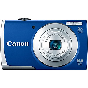 Canon PowerShot A2600 IS 16.0 MP Digital Camera with 5x Optical Zoom and 720p Full HD Video Recording (Blue)