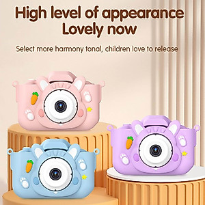 Selfie Camera Toy, Dual Lens 2.0in Screen Children Digital Camera with 32G Card for Boys Girls (Blue)