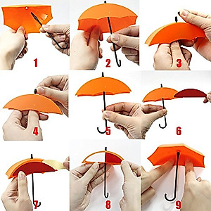 UYIKOO Key Holder Key Hanger Wall Key 6 PCS Colorful Umbrella Wall Rack Wall Key Holder Key Organizer for Keys, Jewelry and Other Small Items (6PCS)