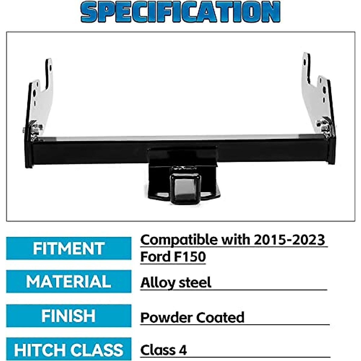 KUAFU 2" Class 4 Trailer Hitch Receiver Towing Compatible with 2015-2023 Ford F150