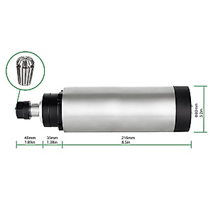 CNC Spindle Motor Kits, 220V 2.2KW Φ80mm Air Cooled Spindle CNC Spindle CNC Motor + 2.2KW VFD+Φ80mm Clamp Mount + Collet kit ER20+ Drill bits+ Wires for CNC Router Machine