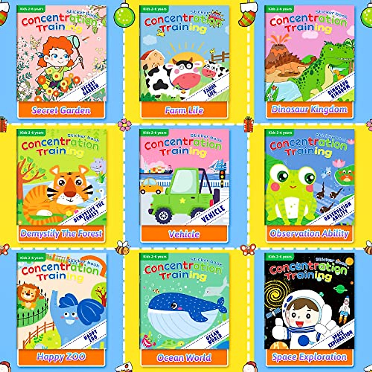 20 Sets Sticker Books for Kids 2-4, Sticker Books for Toddlers 1-3, Activity Books for Kids Ages 3-5, Birthday Gifts Fun Sticker Book for Girls Boys Ages 2-6（Over 1200 Cute Stickers）