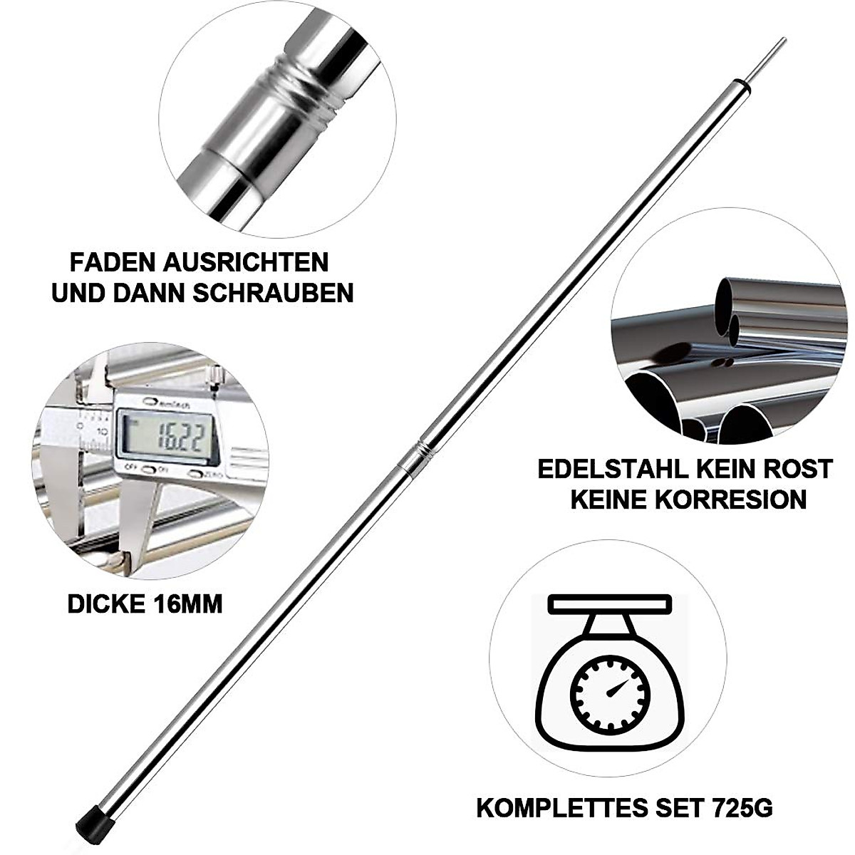 SANLIKE Tent Poles for Tarp, 6.6' Tarp Poles Set of 2, Tent Poles Replacement, Telescoping Pole, Canopy Poles, Camping Poles for Rooftop Tents, Trekking Pole Tent for Trailor, Rain Fly, Camper, Awning