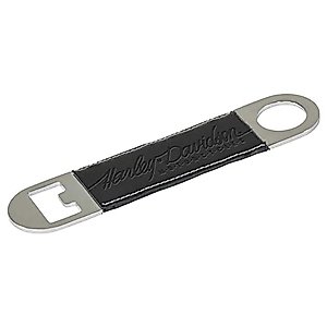 Harley-Davidson Bottle Opener Embossed H-D Leather Wrapped Metal- 7 x 1.5 inches