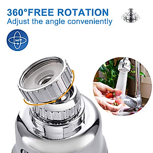 Sink Faucet Attachment, Movable Kitchen Faucet Head 360° Rotatable Faucet Sprayer Head Replacement Water Saving Faucet Extender,Anti -Splash,3 Modes, Chrome Faucet Head for Kitchen and Bathroom