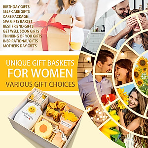 Birthday Gifts for Women, Sunflower Self Care Package Christmas Gifts, Sending Get Well Soon Sympathy Gifts Basket Unique Relaxation Spa Gifts Box for Women, Her, Sister, Mom, Best Friends