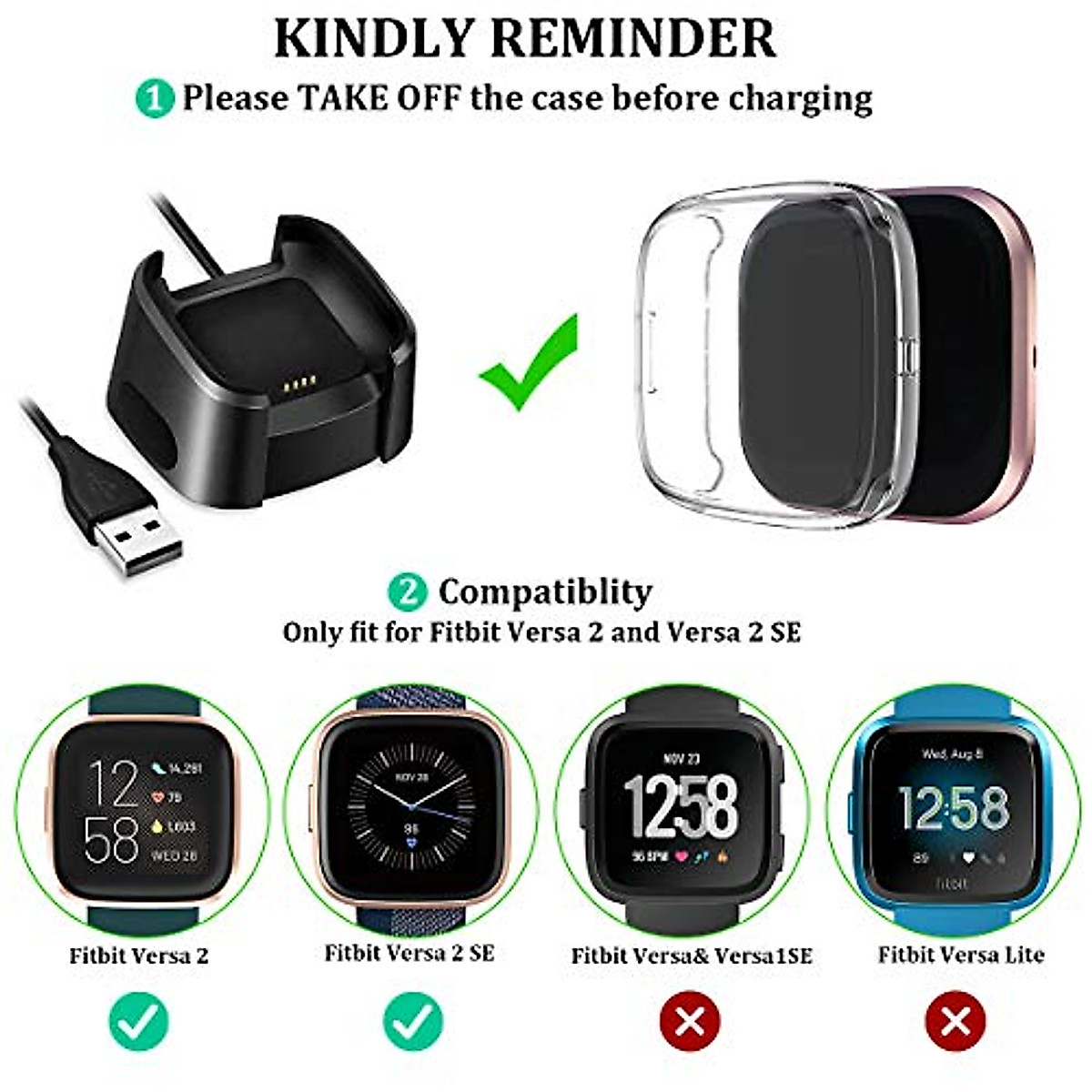 Maledan Compatible with Fitbit Versa 2 Screen Protector Case, 3 Pack Clear Ultra Thin Full Protective Case Cover Scratch Resistant Shock Absorbing for Versa 2 Smartwatch Bands Accessories