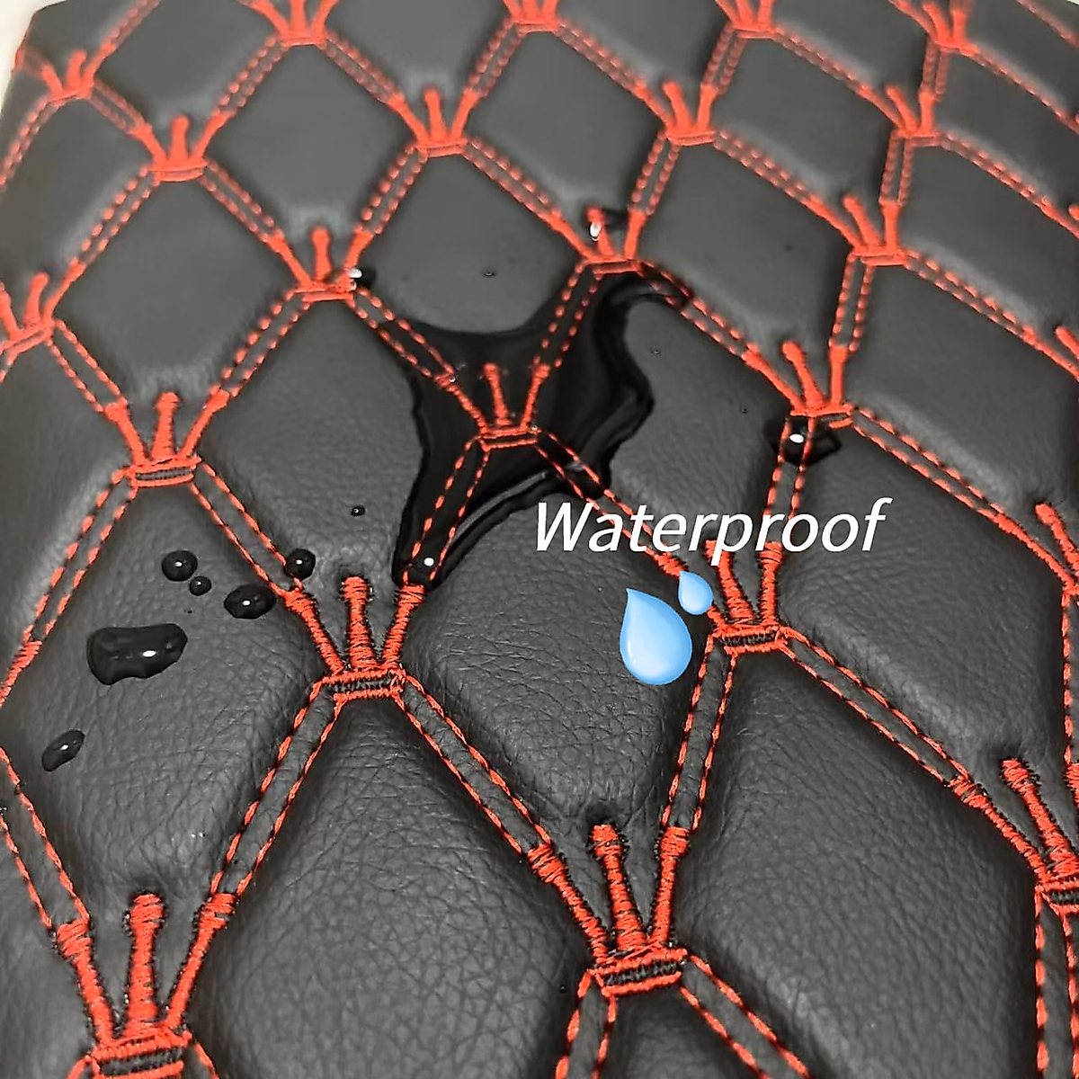 LANOBA Quilted Foam Vinyl Fabric King Crown Classic Pattern with 0.23" Sponge Backing Faux Leather Fabric for Car Headliner, Furniture Upholstery, Headboards,Diamond 2" x 3" (King Crown)