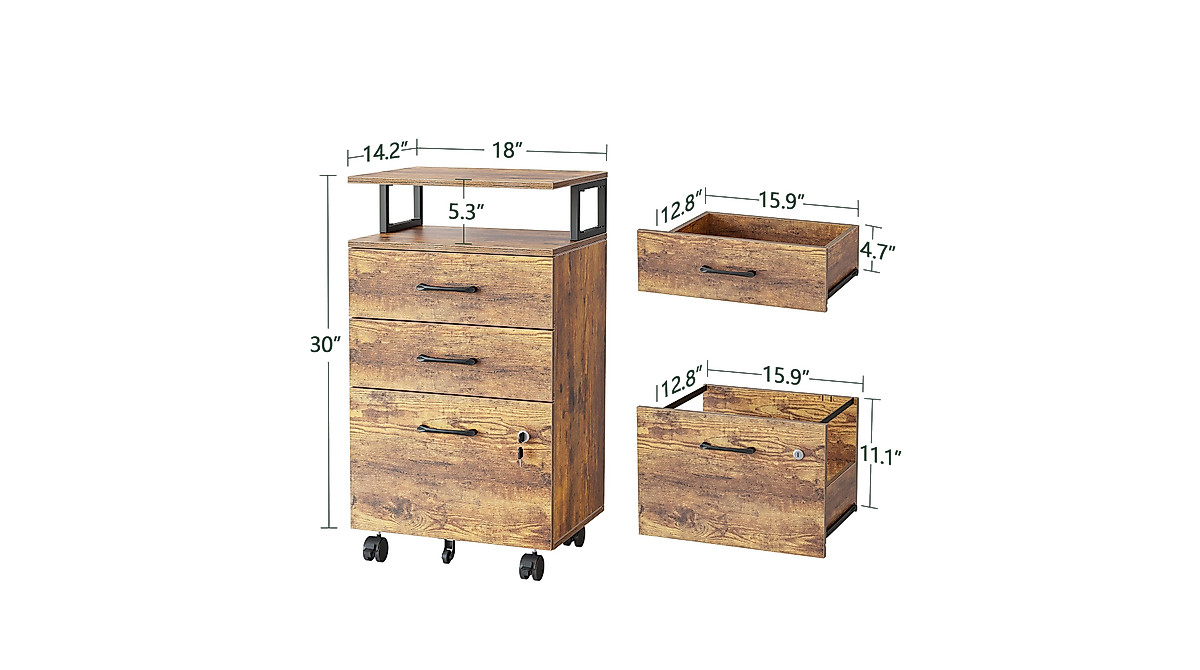 FEZIBO Height Adjustable Desk with Ample Storage
