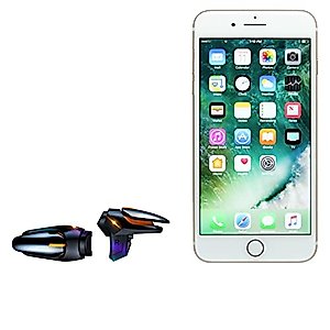BoxWave Gaming Gear Compatible With Apple iPhone 7 Plus - Touchscreen QuickTrigger Auto, Trigger Buttons Autofire Gaming Mobile FPS - Jet Black