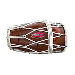 Special Dholak Drum by Maharaja Musicals, Professional Quality, Sheesham Wood, Padded Bag, Spanner, Dholki Musicals Instrument (PDI-BBC)