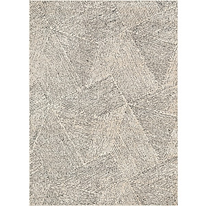 Well Woven Ezio Beige Tribal Geometric Distressed High-Lo Pile Area Rug 8x10 (7'10" x 10'6")