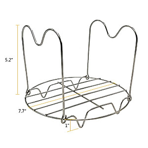 Steamer Rack Trivet with Handles for Instant Pot 6 Qt 8 Qt, Alamic Instant Pot Trivet with Handles for Electric Pressure Cookers 6 Qt 8 Qt