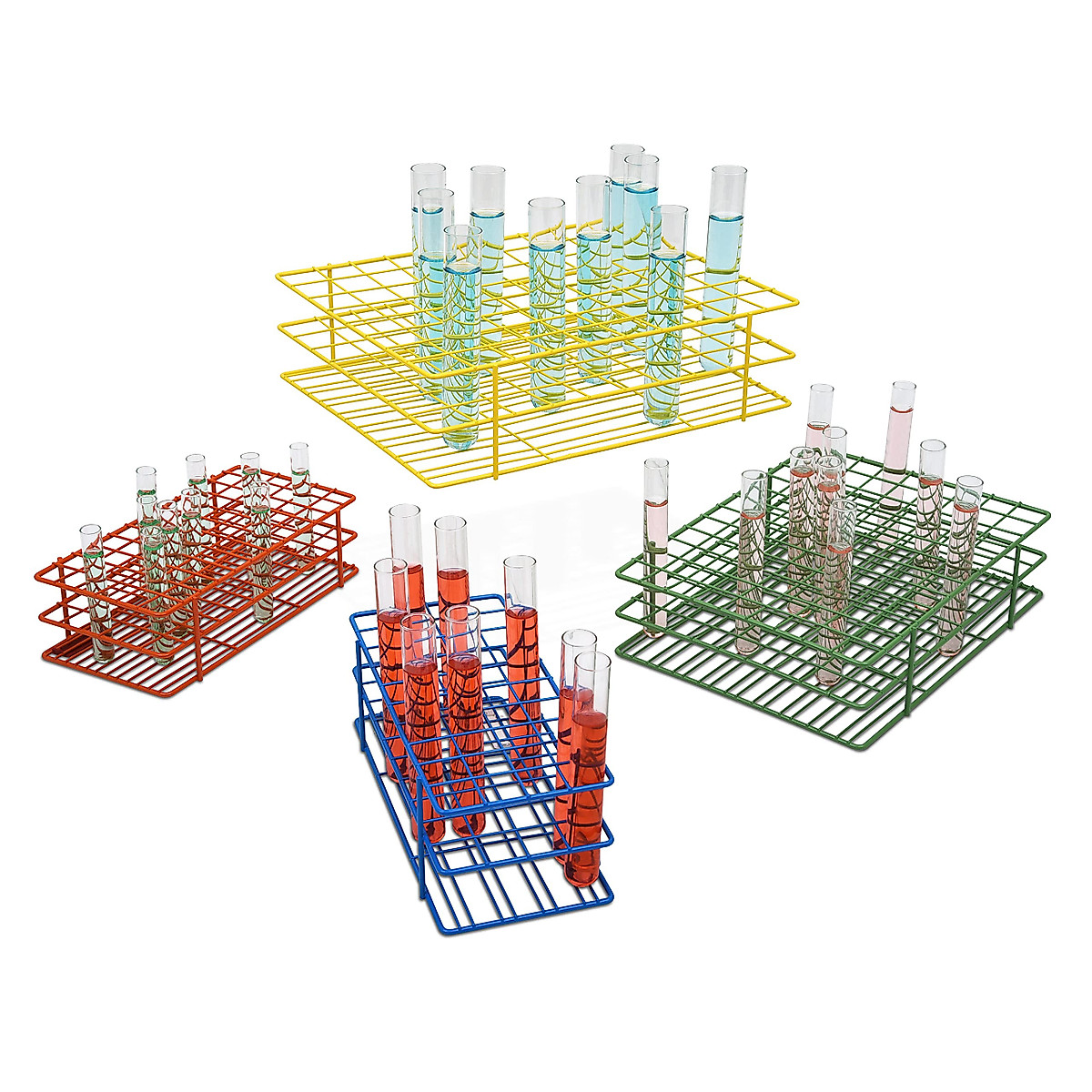 SP Bel-Art Poxygrid Test Tube Rack; For 13-16mm Tubes, 108 Places, Green (F18759-0000)