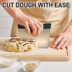 Premium Multi-purpose Stainless Steel Bench Scraper & Chopper, Easy to Read Etched Markings for Perfect Cuts, Quick & Easy Multi-use Dough Scraper, Dough Cutter & Pastry Scraper - by Zulay Kitchen